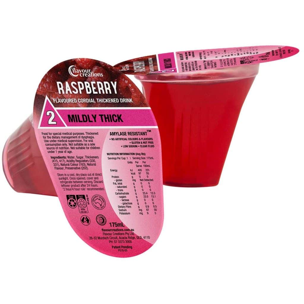 Raspberry Flavoured Thickened Cordial Drink - Flavour Creations
