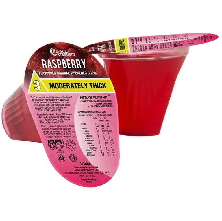 Raspberry Flavoured Thickened Cordial Drink - Flavour Creations